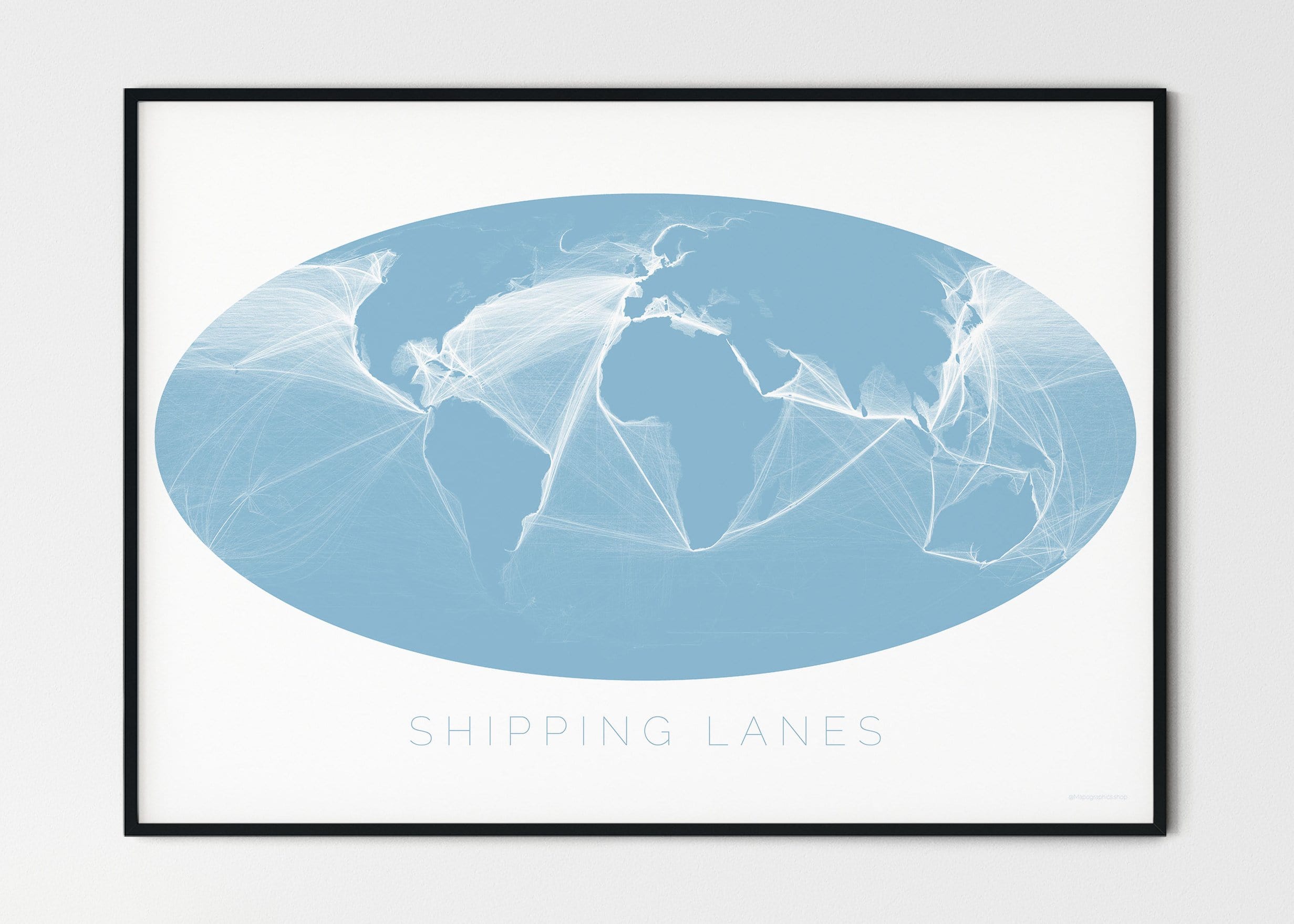 MAP PRINT: THE WORLD AS SHIPPING ROUTES – MAPOGRAPHICS