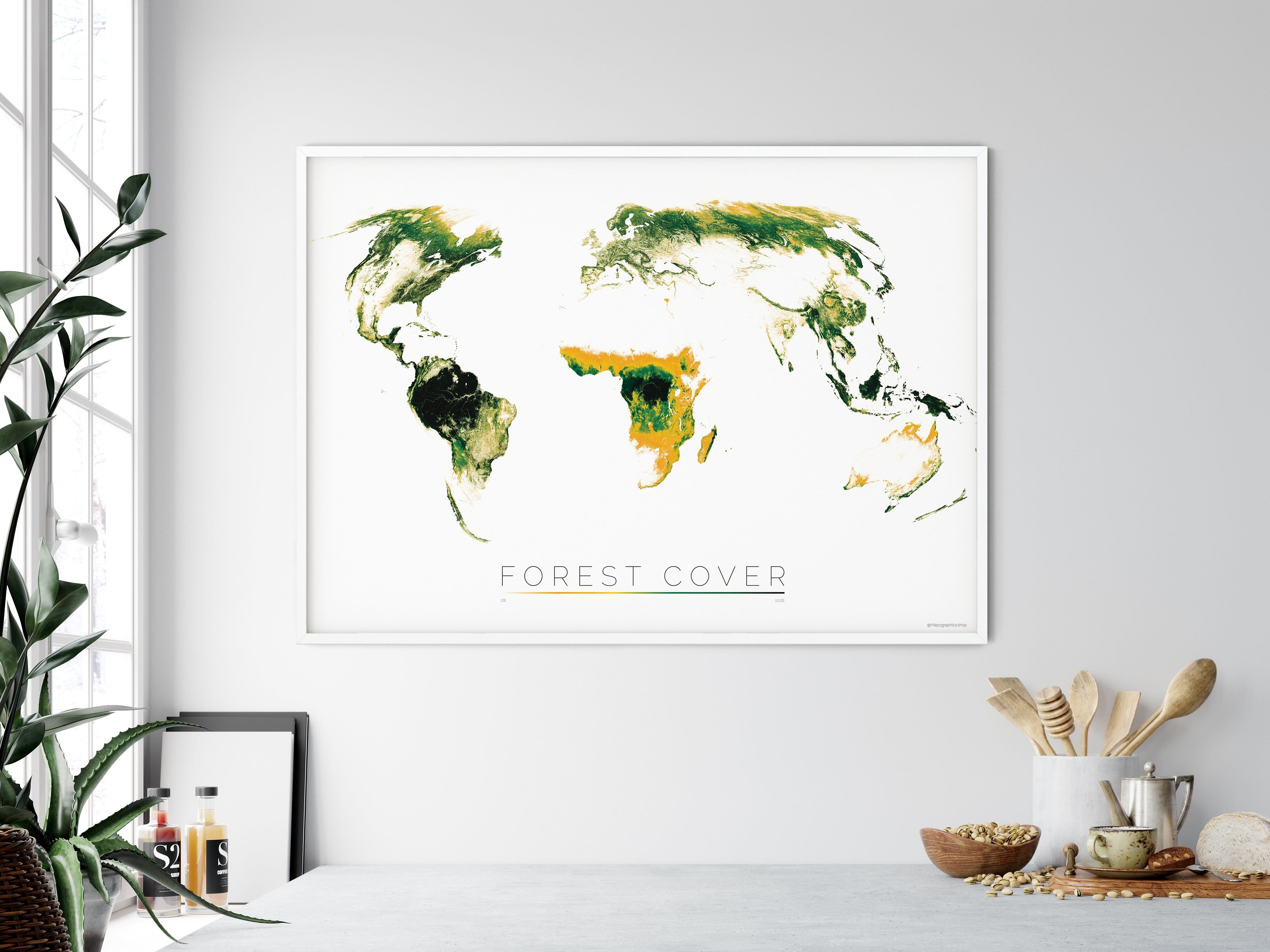 MAP PRINT: THE WORLD AS FOREST DENSITY – MAPOGRAPHICS