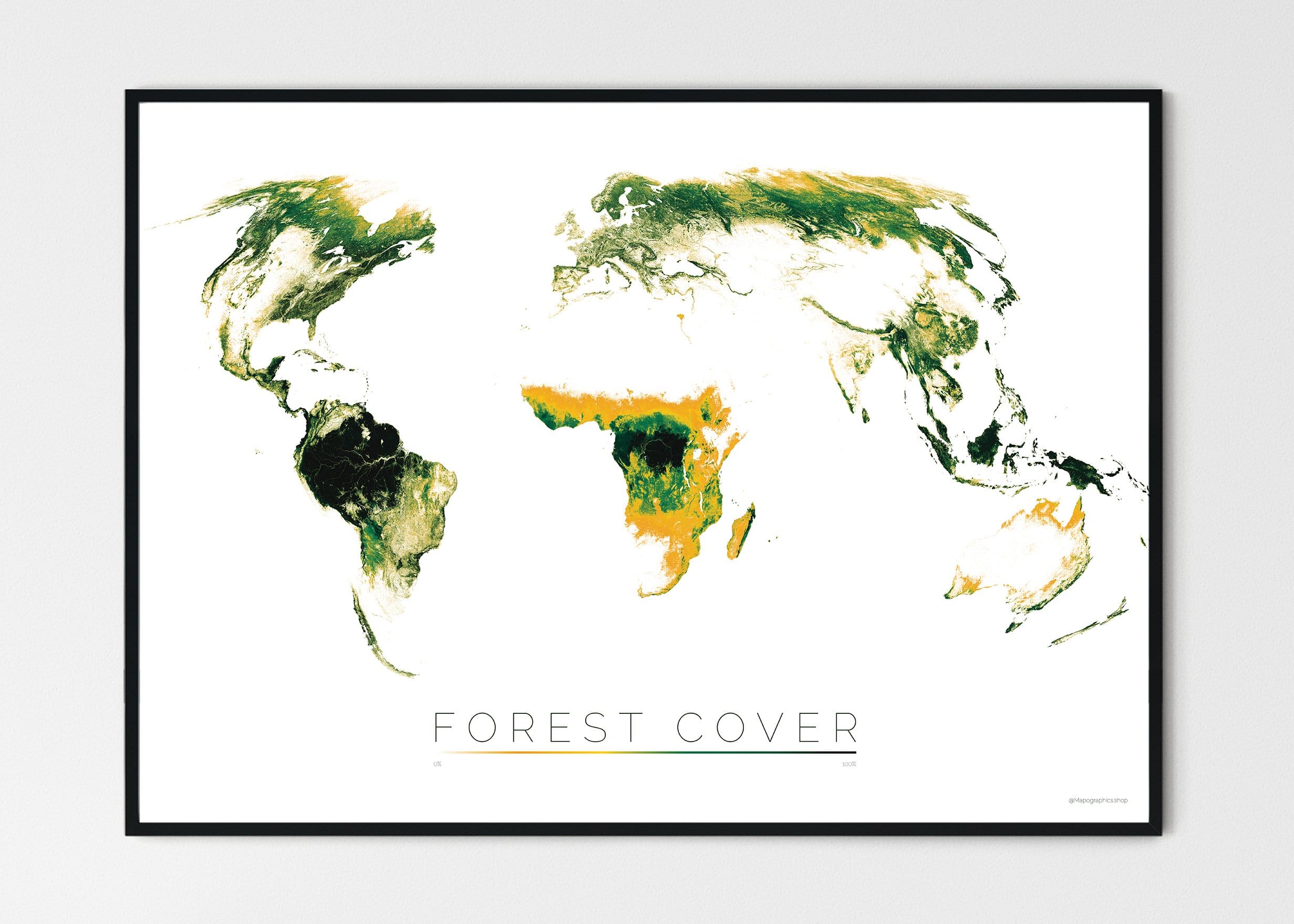 MAP PRINT: THE WORLD AS FOREST DENSITY – MAPOGRAPHICS