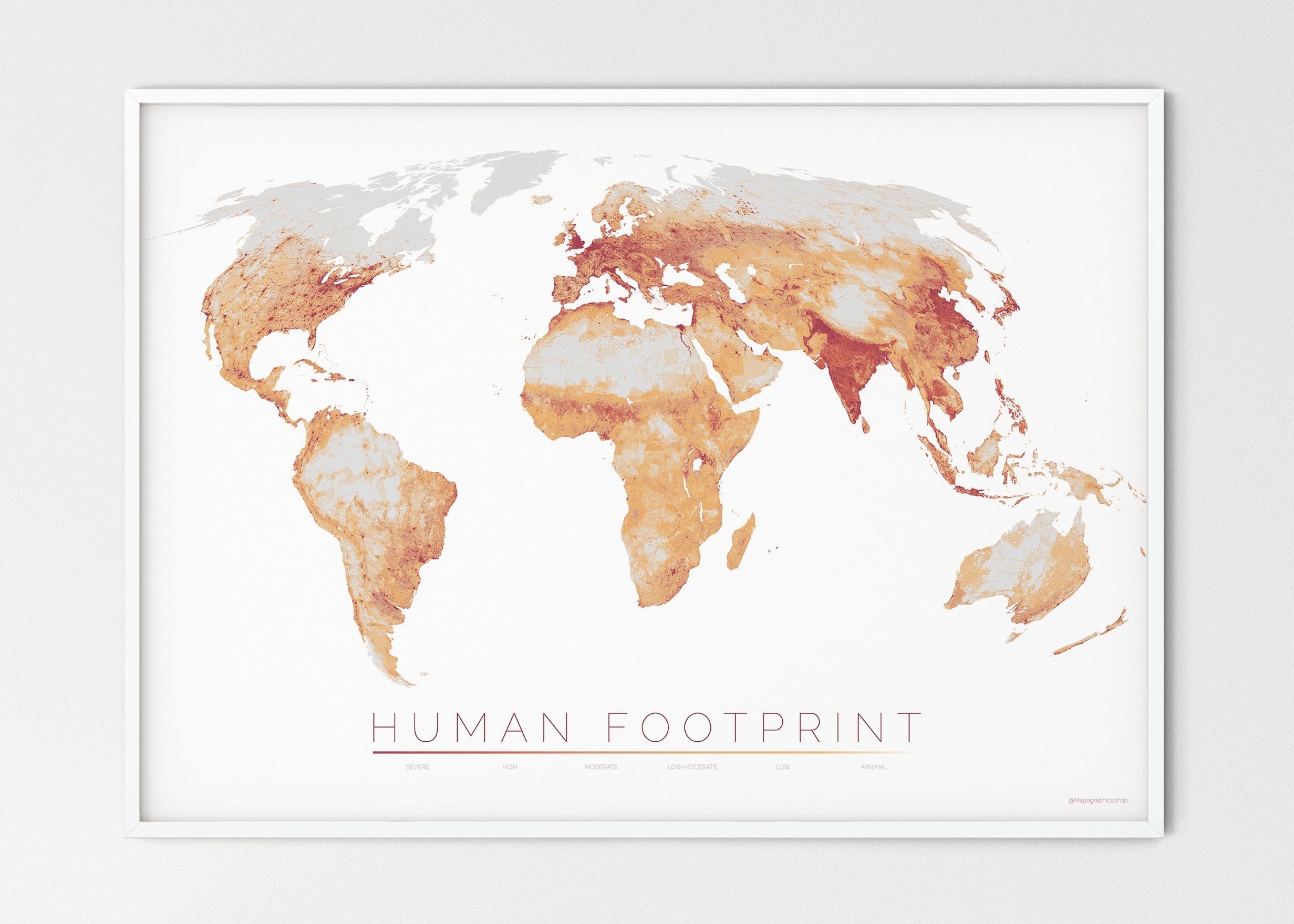 MAP PRINT: THE WORLD AS HUMAN FOOTPRINT – MAPOGRAPHICS
