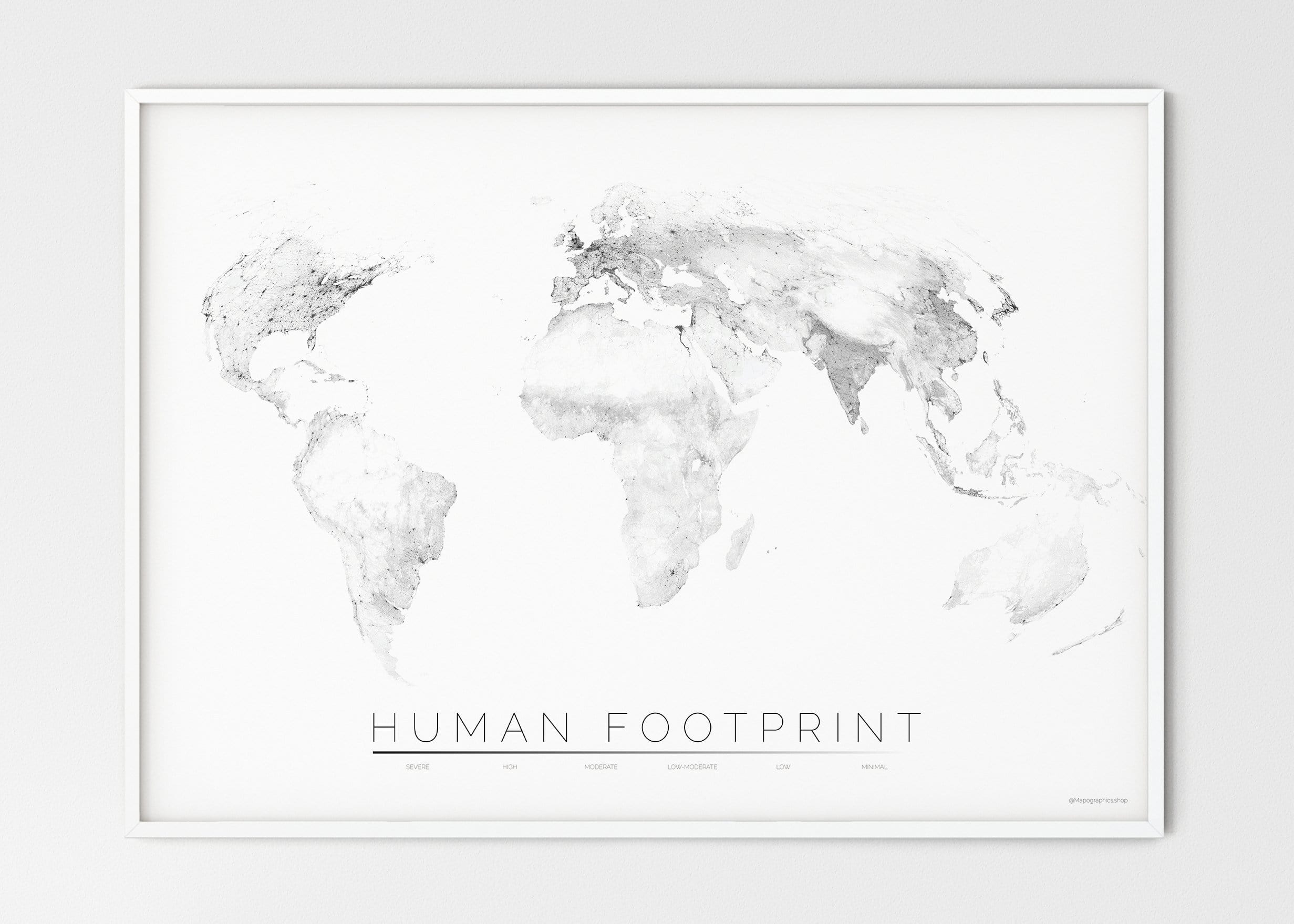 MAP PRINT: THE WORLD AS HUMAN FOOTPRINT – MAPOGRAPHICS