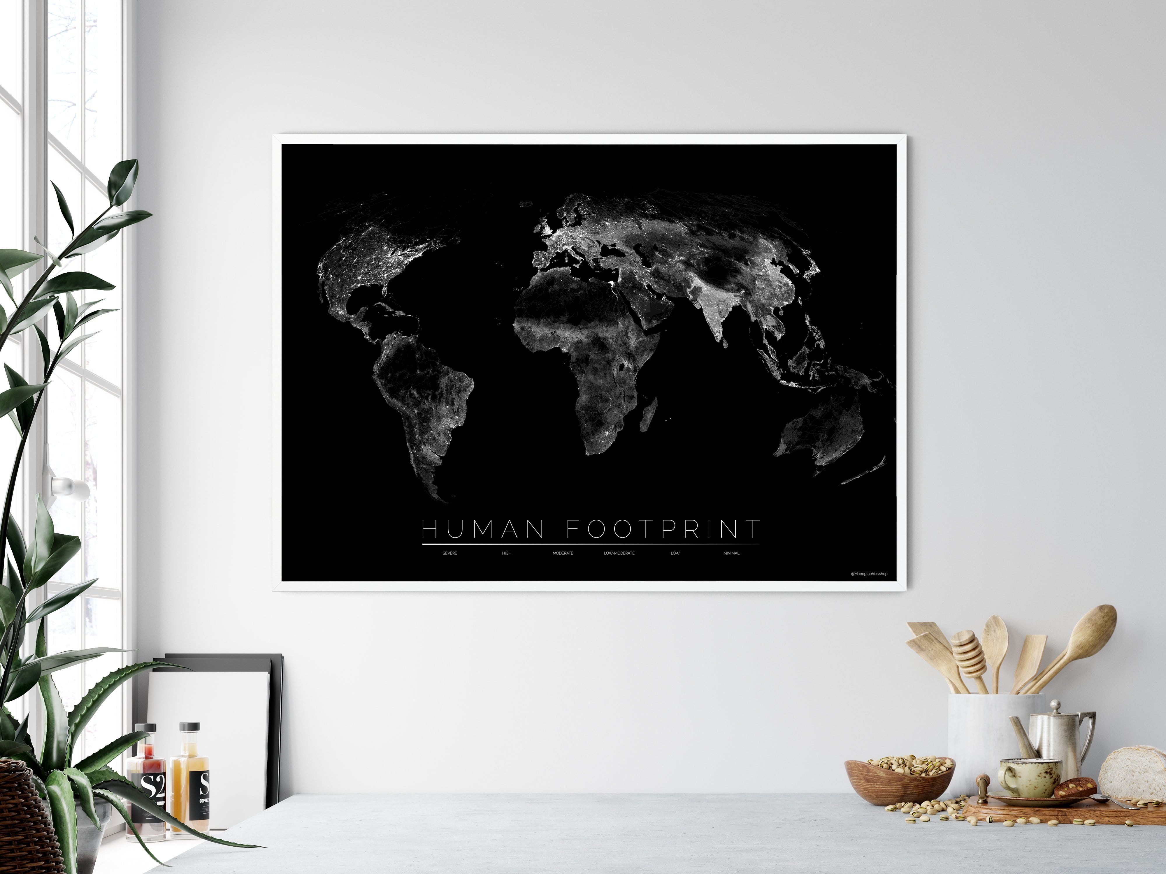 MAP PRINT: THE WORLD AS HUMAN FOOTPRINT – MAPOGRAPHICS