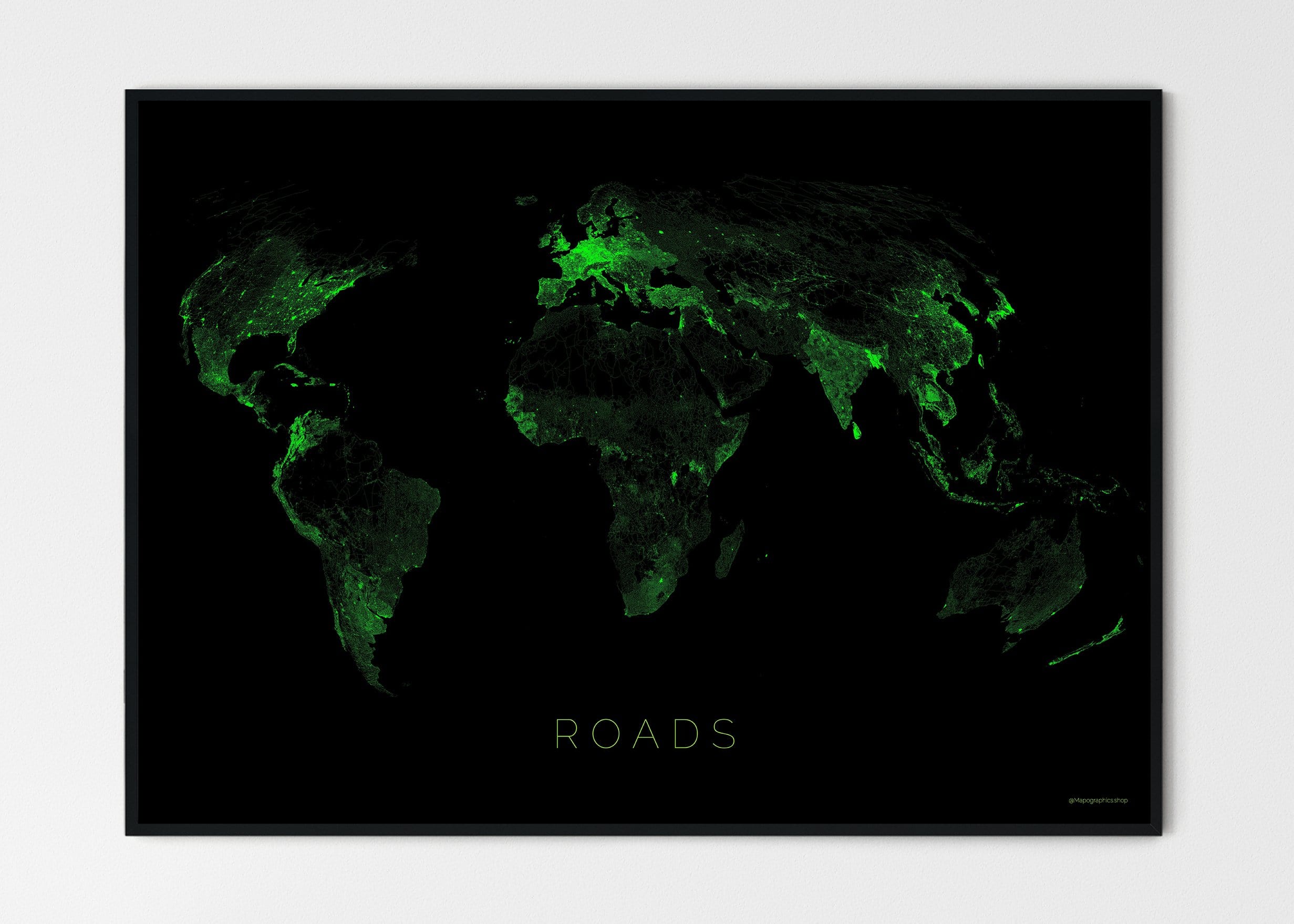 MAP PRINT: THE WORLD AS ROADS – MAPOGRAPHICS