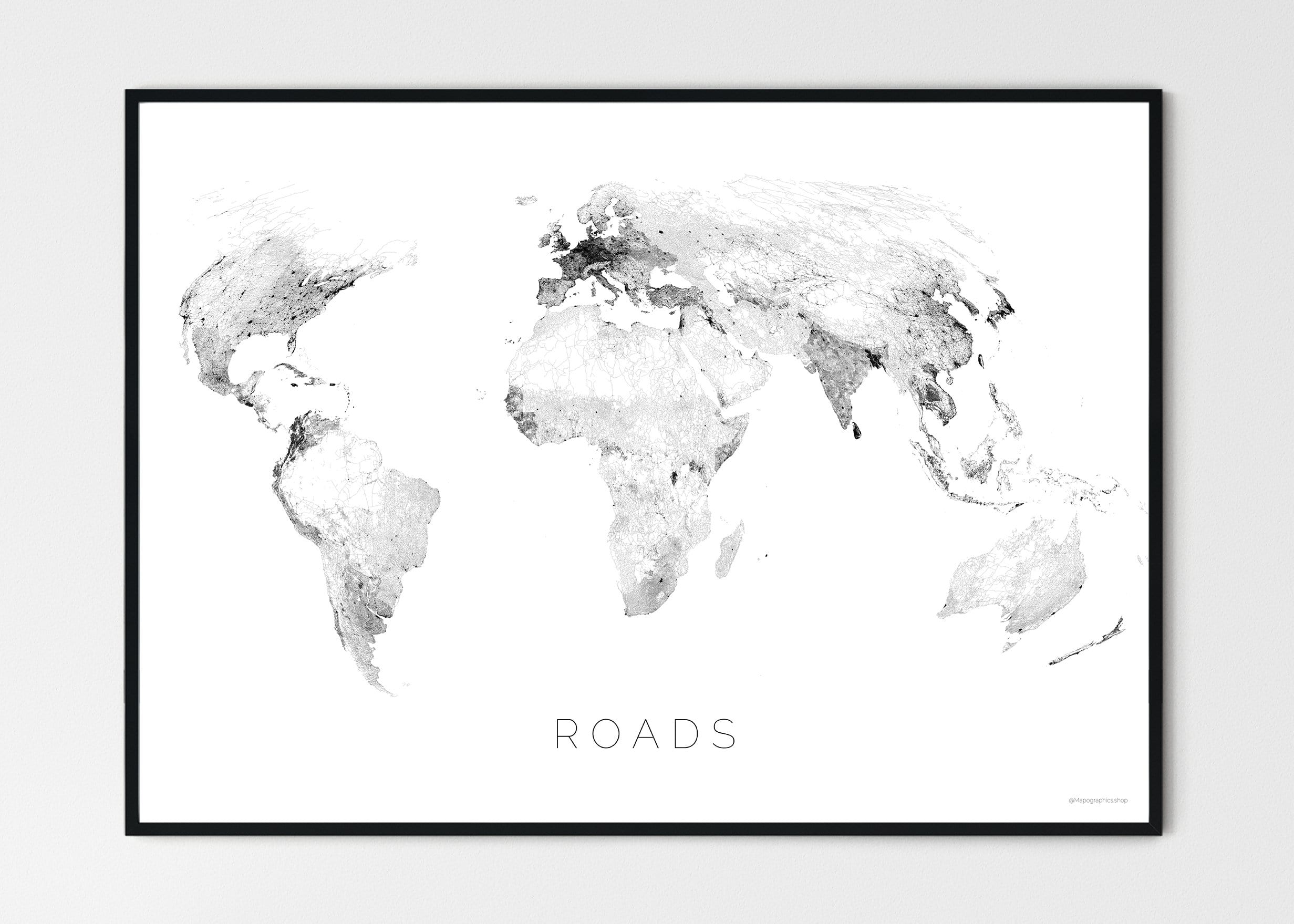 MAP PRINT: THE WORLD AS ROADS – MAPOGRAPHICS