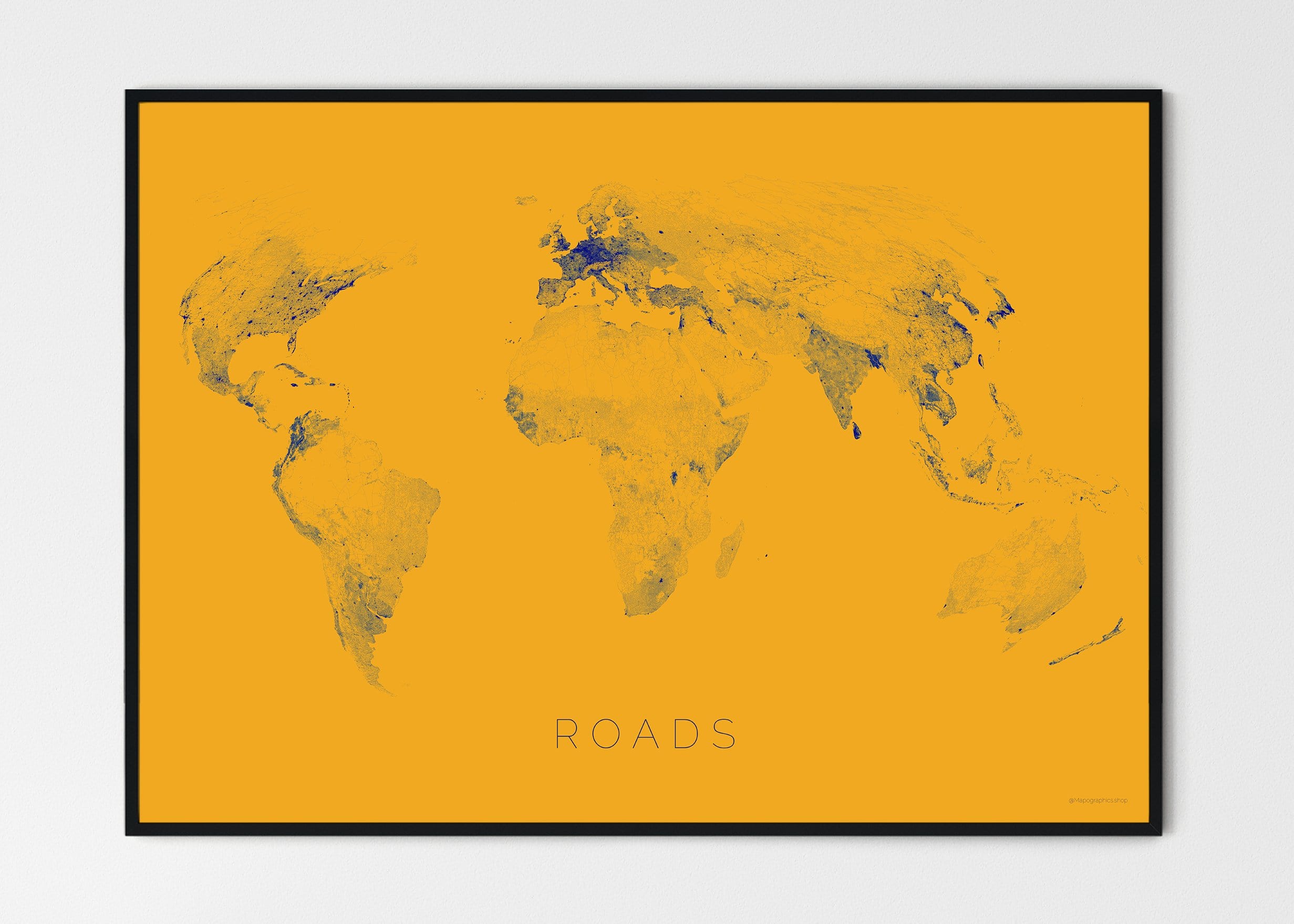 MAP PRINT: THE WORLD AS ROADS – MAPOGRAPHICS